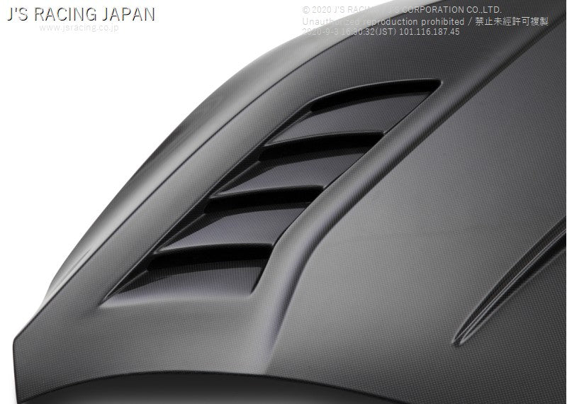 J'S RACING FK8 Aero Hood Type-V CFRP/FRP - On The Run Motorsports